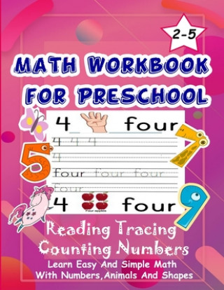 Math Workbook for Preschool Reading Tracing Counting Numbers: Basic ...